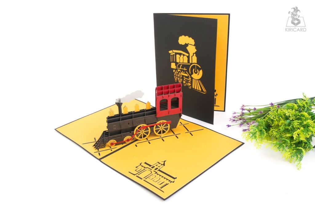 Classic Train Pop Up Card - Kiricard