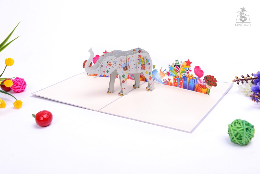 Birthday Party Elephant Pop Up Card - Kiricard