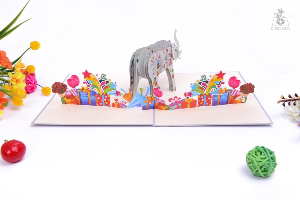 Birthday Party Elephant Pop Up Card - Kiricard