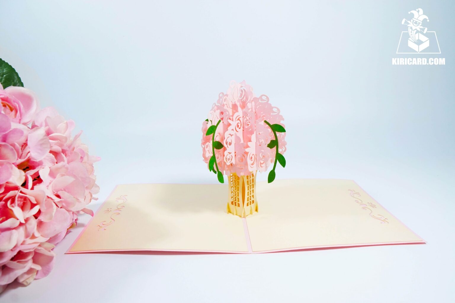 Rose Bouquet Pink Pop Up Card - Kiricard