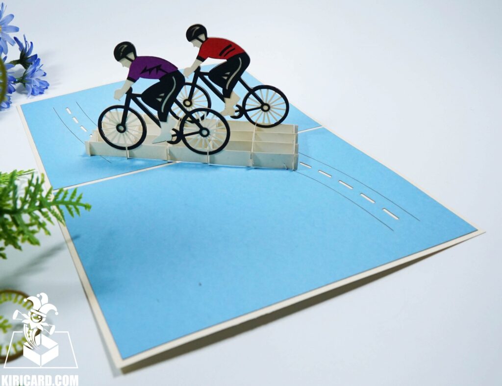 Bike Racing Pop Up Card - Kiricard