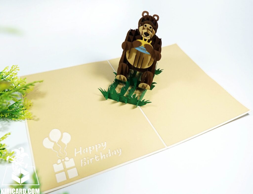 Birthday Bear Pop Up Card - Kiricard