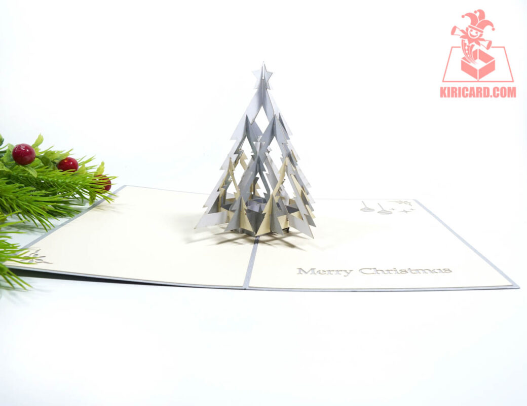 White Pine Tree Pop Up Card - Kiricard