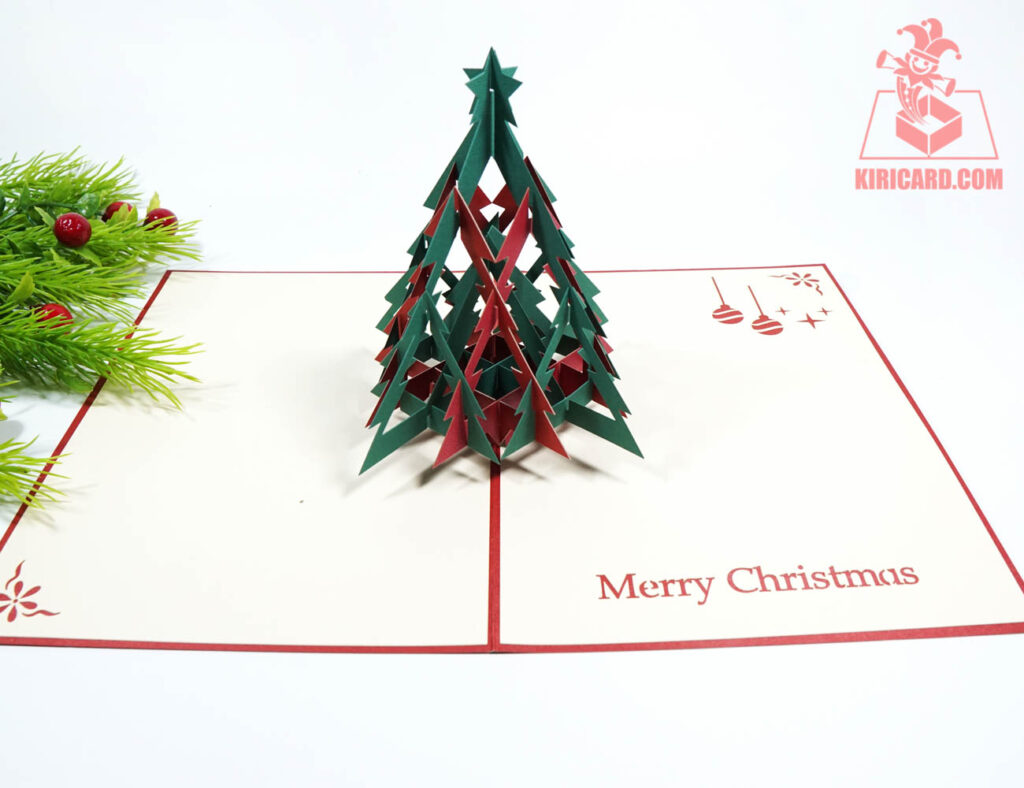 Green Pine Tree Pop Up Card - Kiricard