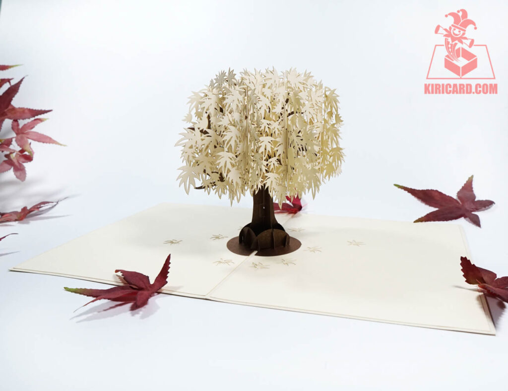 Maple Tree Pop Up Card (Yellow) - Kiricard