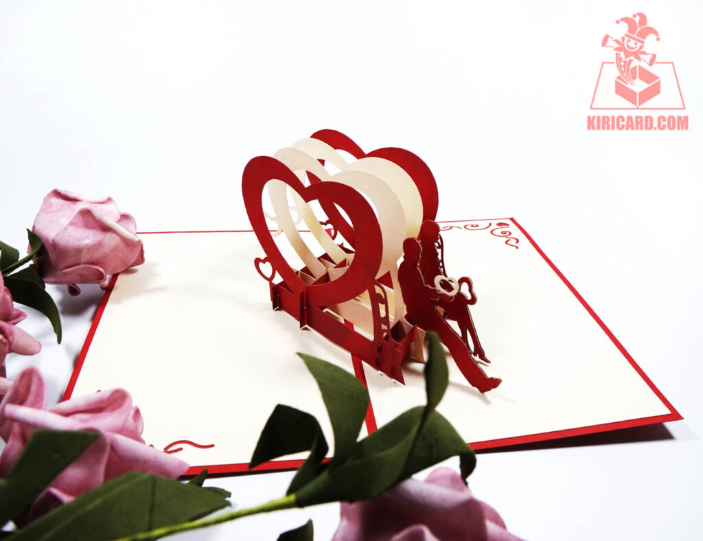 Love Bench Pop Up Card - Kiricard
