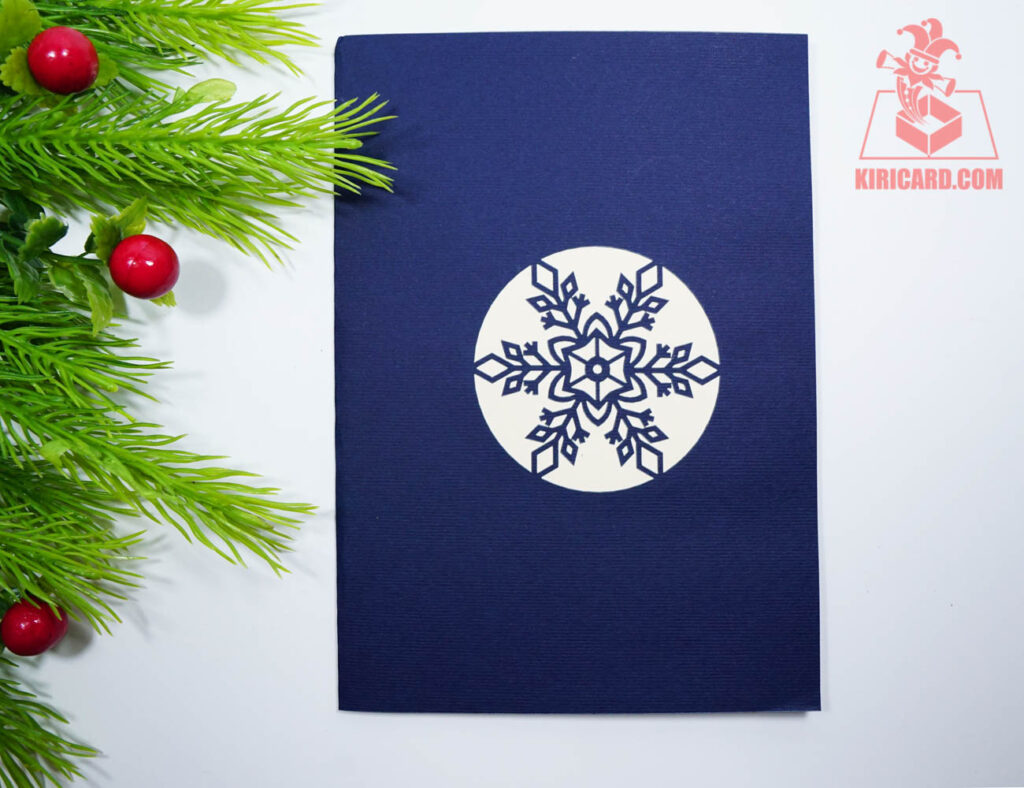 Blue Snowflake Pop Up Card - Kiricard