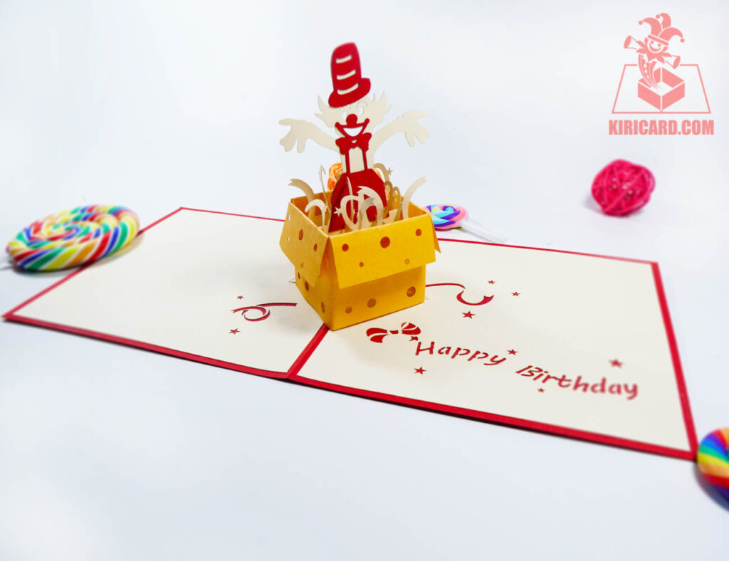 Birthday Clown Pop Up Card - Kiricard