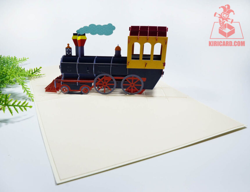 Classic Train Pop Up Card - Kiricard