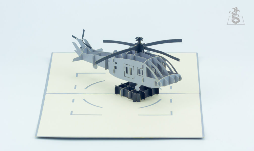Helicopter Pop Up Card - Kiricard