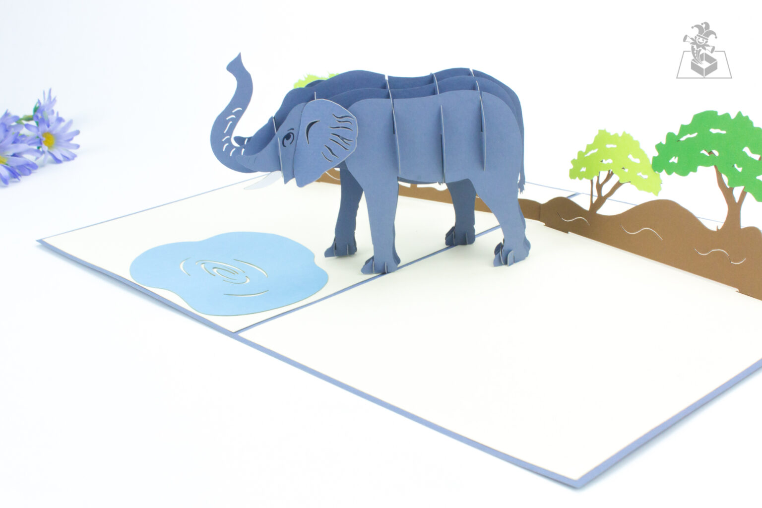 Wild Elephant Pop Up Card - Kiricard