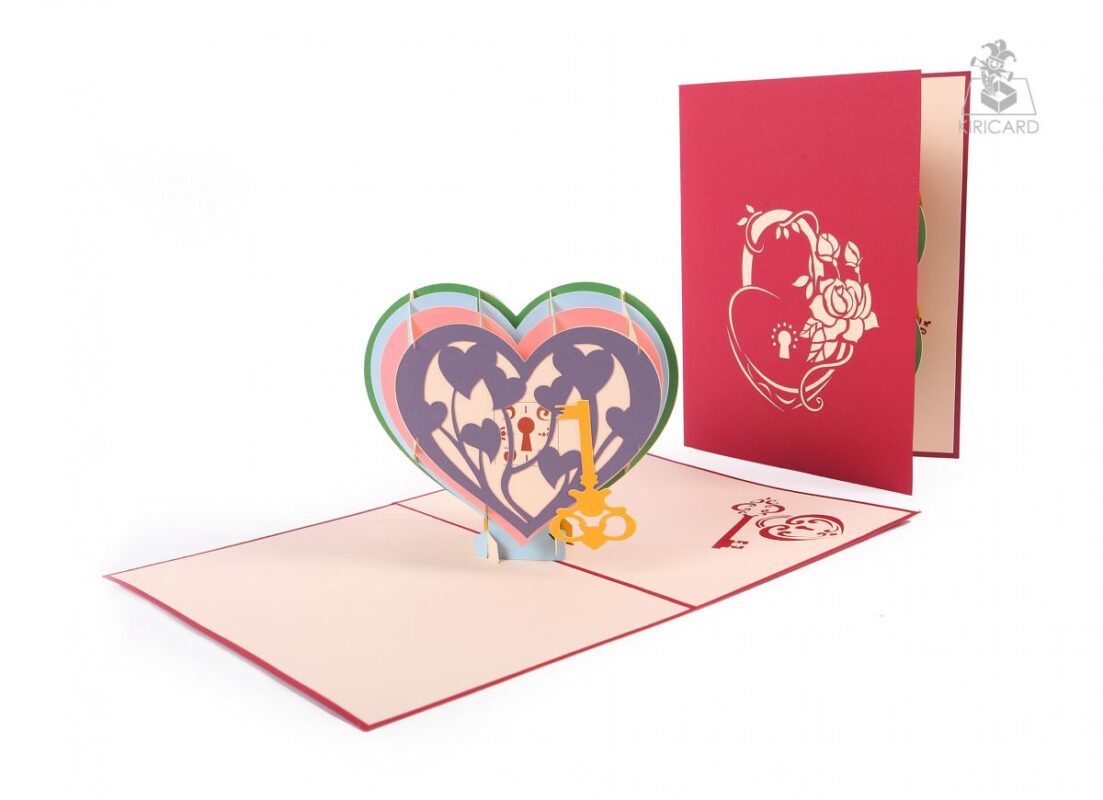 Colorful Heart Pop Up Card - Kiricard