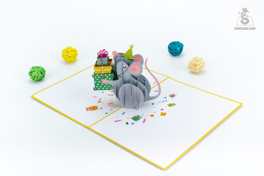 Happy Birthday Rat Pop Up Card - Kiricard