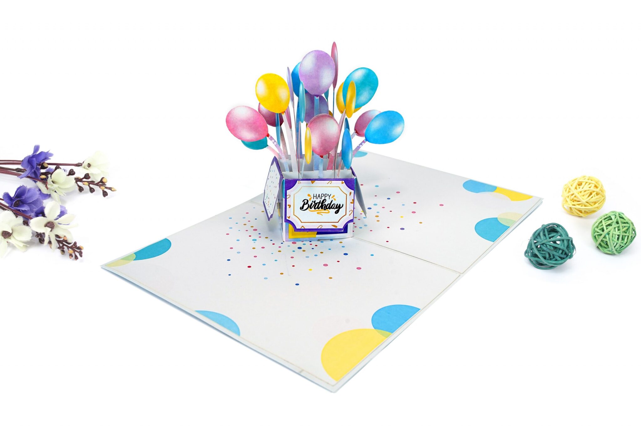 Balloon Box Pop Up Card - Kiricard