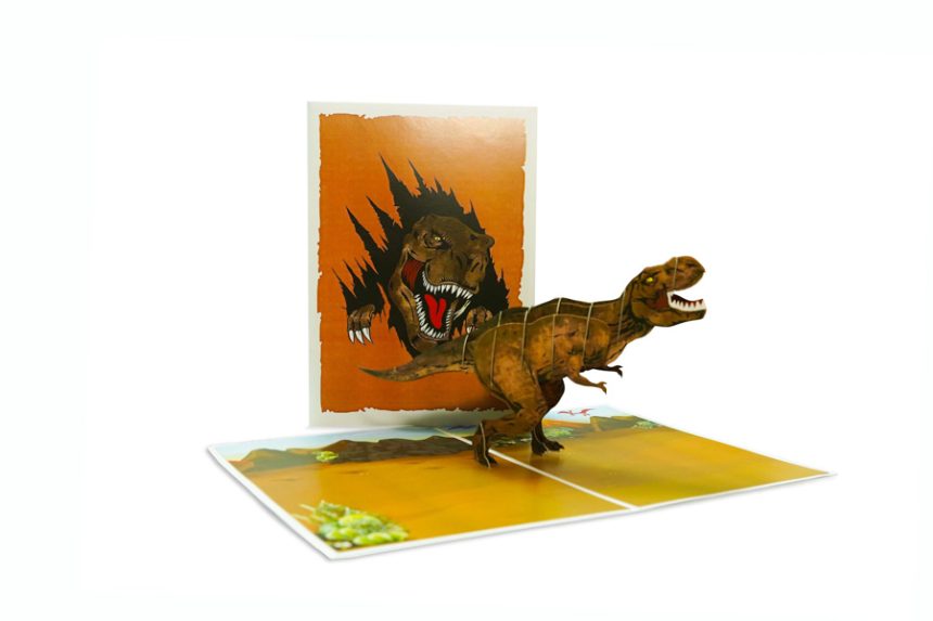 Brown T-rex Pop-Up Card - Kiricard