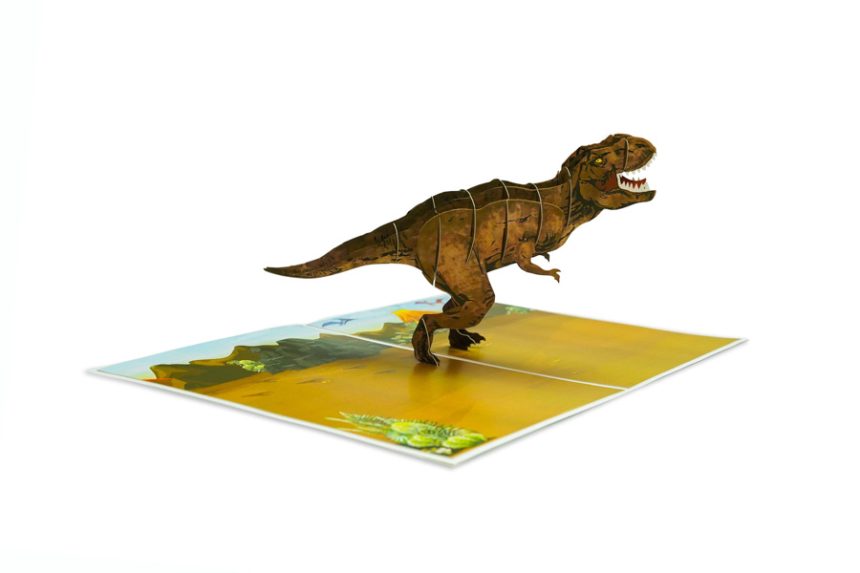 Brown T-rex Pop-Up Card - Kiricard