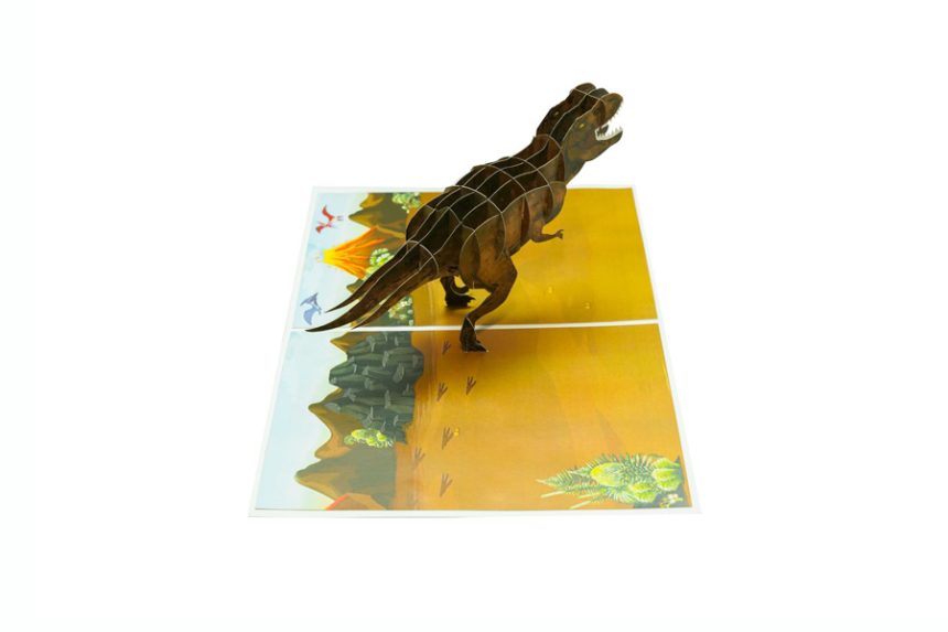 Brown T-rex Pop-Up Card - Kiricard