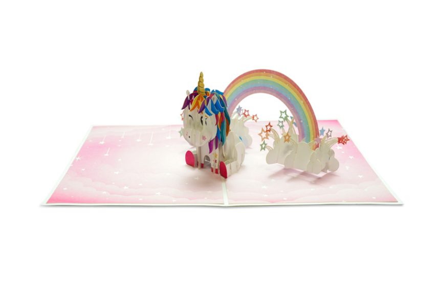 Sitting-Unicorn Pop-Up Card - Kiricard