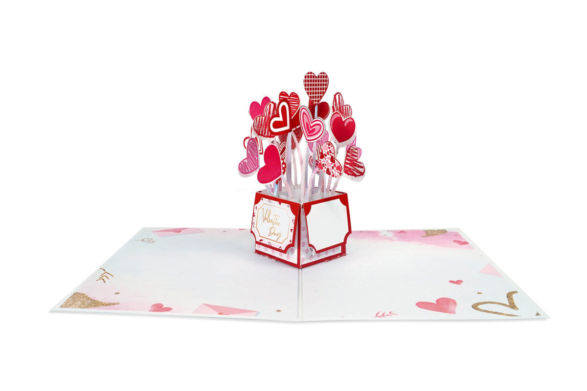 Heart Balloon Valentine Box Pop Up Card - Kiricard