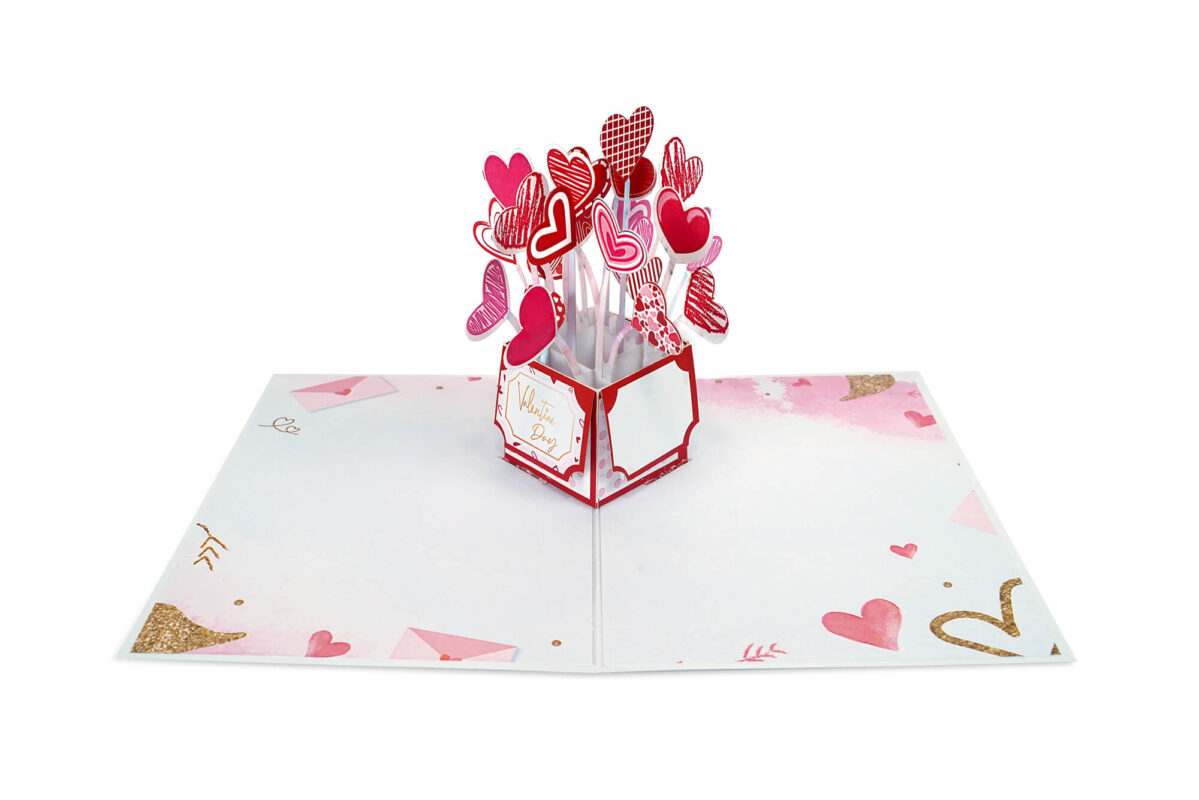 Heart Balloon Valentine Box Pop Up Card - Kiricard