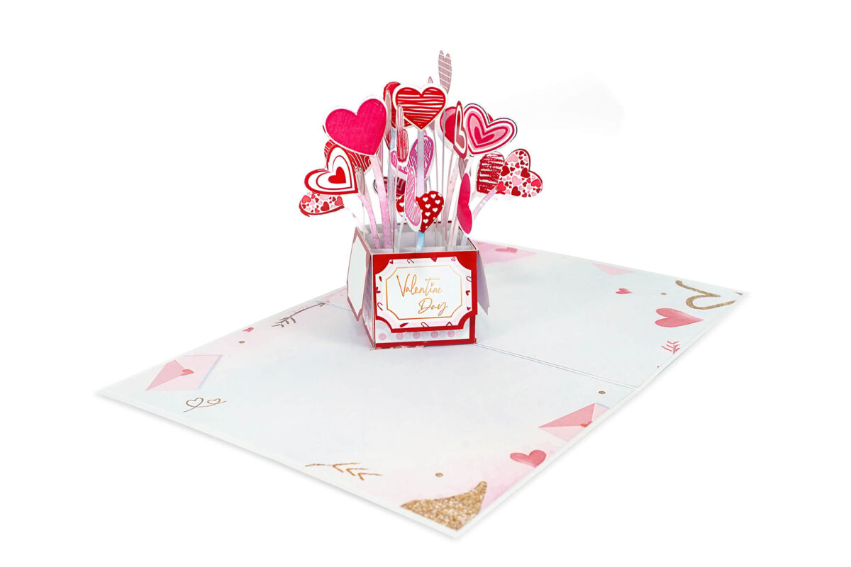Heart Balloon Valentine Box Pop Up Card - Kiricard