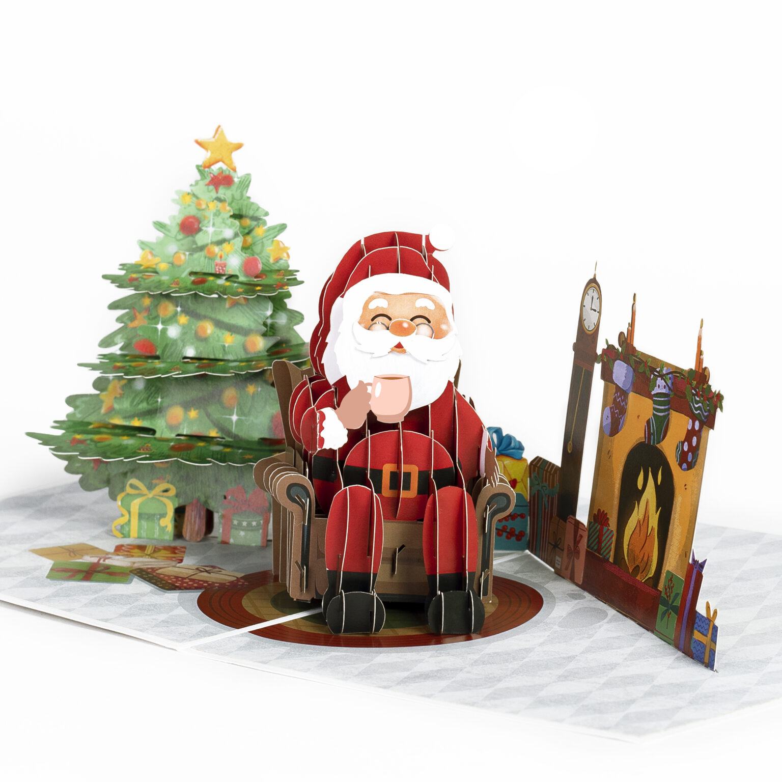 Winter Town (& Santa Sleigh) Pop-Up Card - Kiricard